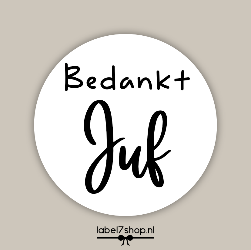 Sticker 'Bedankt Juf'