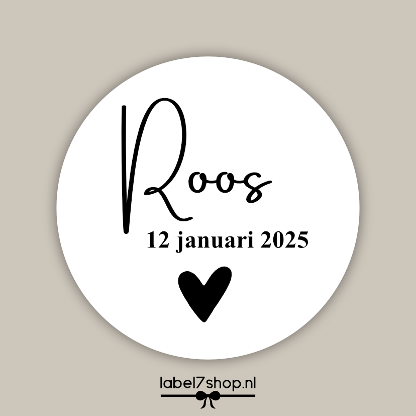 Sticker 'naam datum'