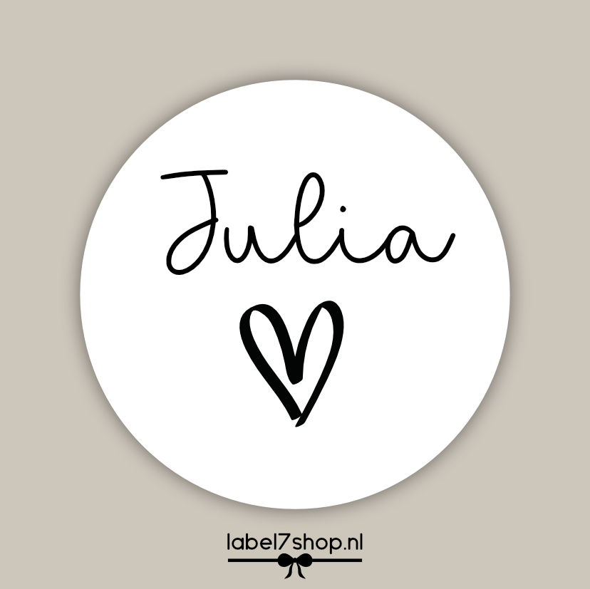 Sticker 'naam en hartje'