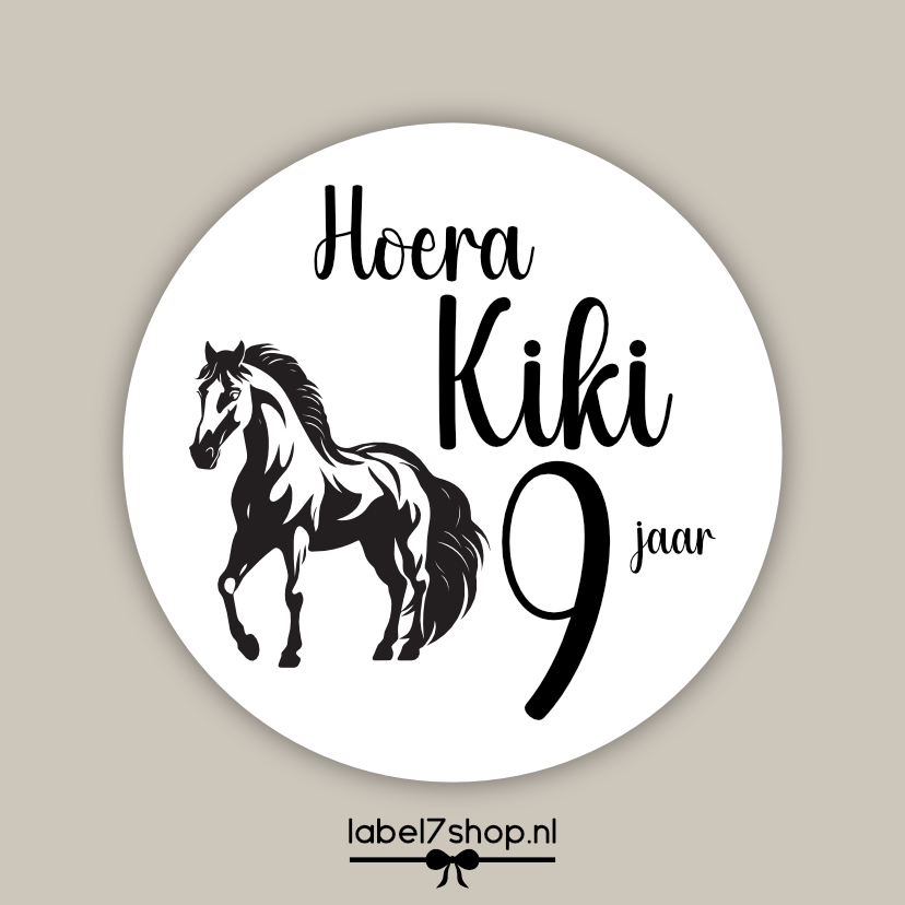 Sticker 'naam, leeftijd en paard'